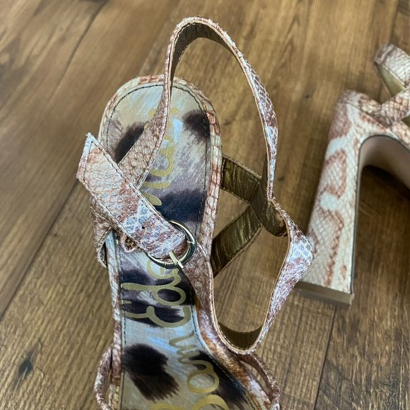 Sam Edelman | Shoes | Sam Edelman Taryn Snake Skin Sandal Heel Size 6 | Poshmark